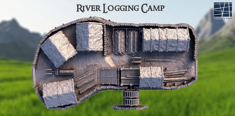 River Logging Camp: Medieval Industrial Settlement 28MM Tabletop ...