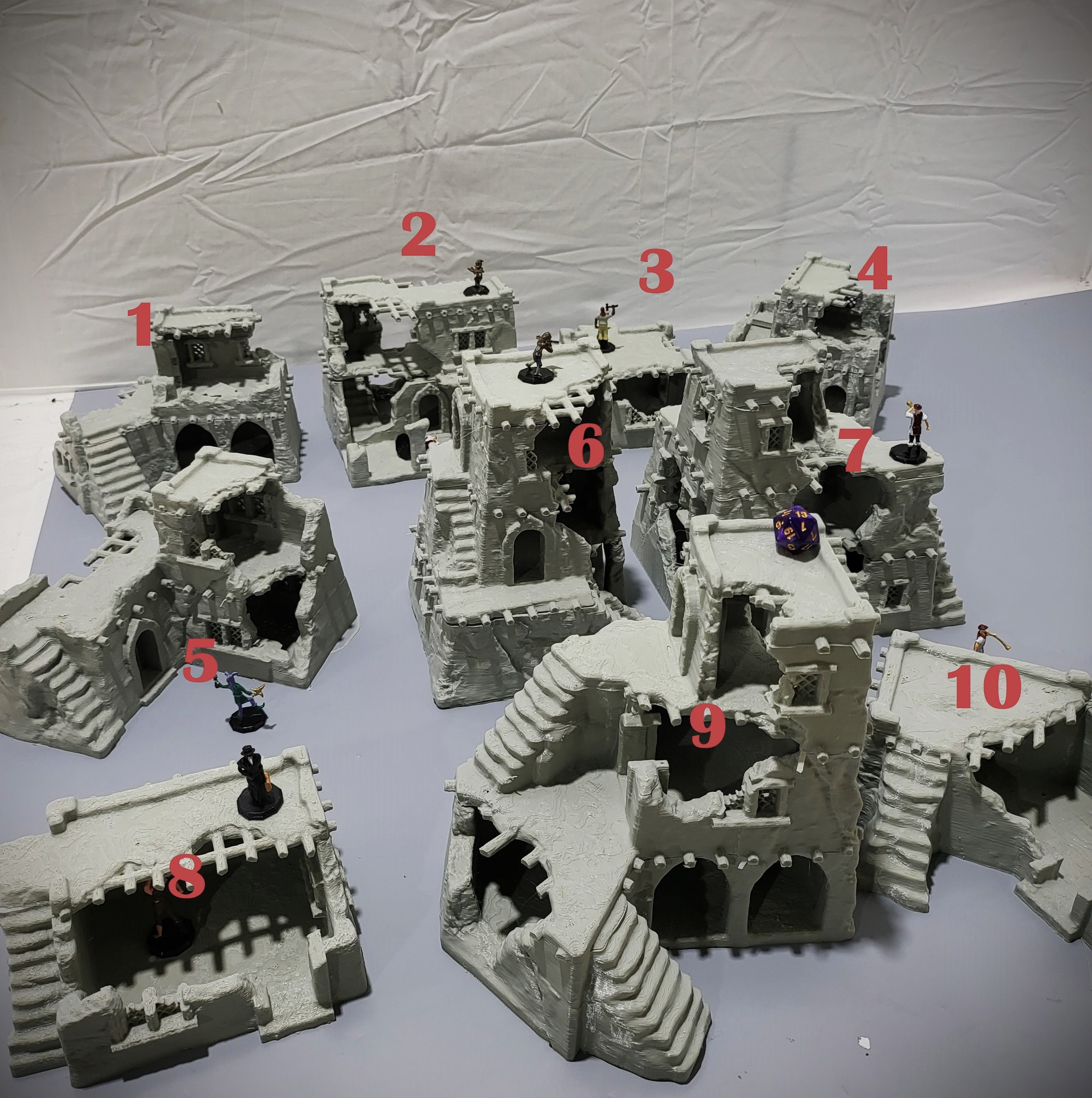 Ruined Desert Settlement for Dnd, Pathfinder - 10 Ruined Buildings Set ...