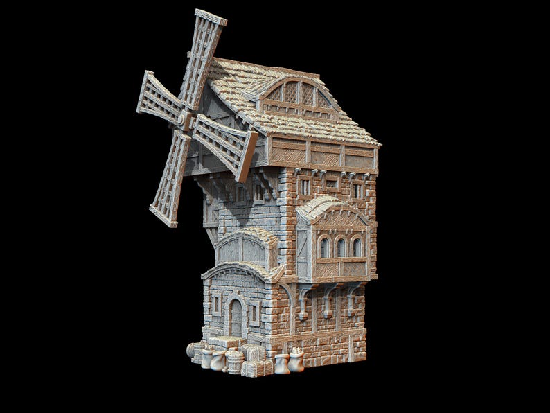 Great Mill: Medieval Windmill Model, Ideal for Rpgs and Wargaming ...