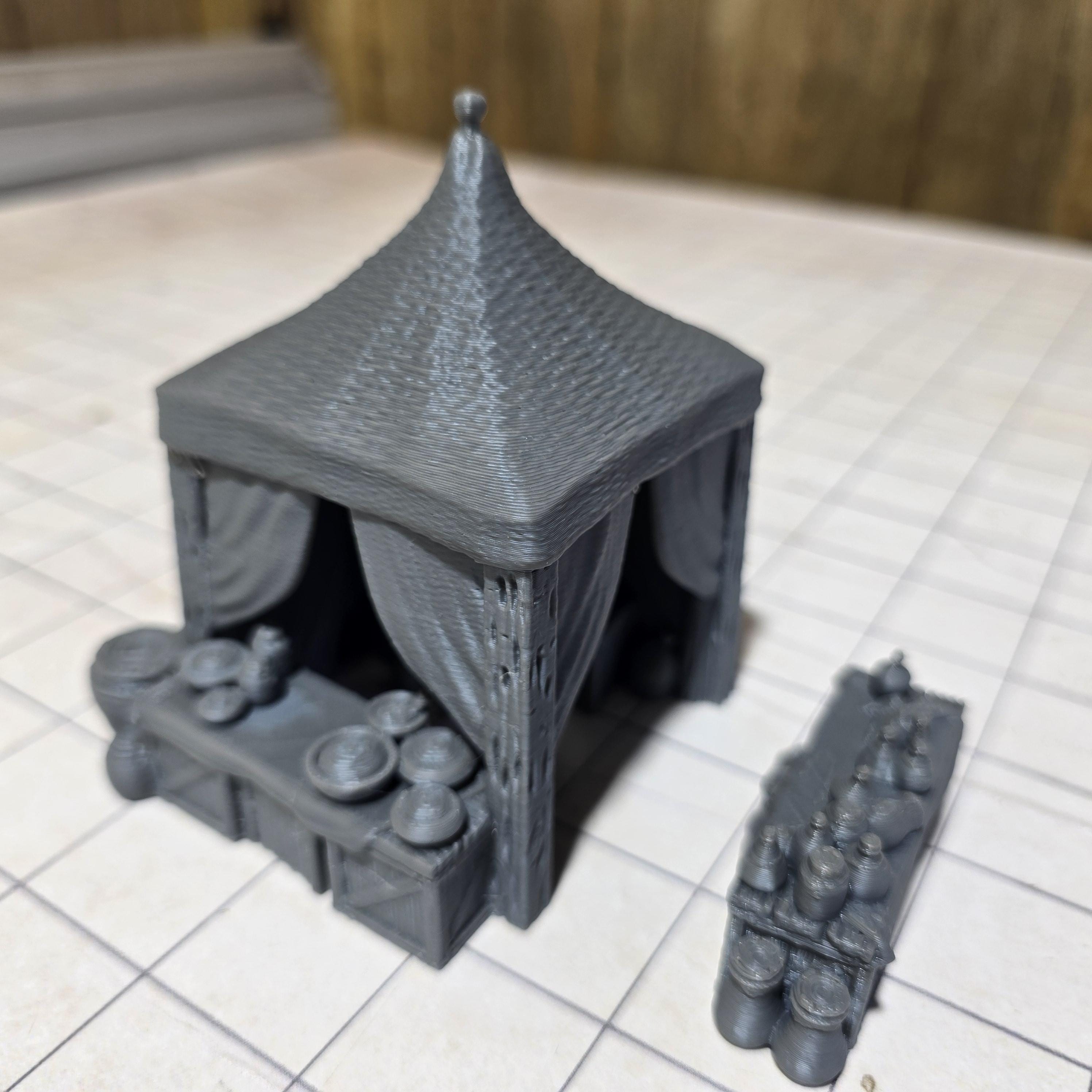 Covered Market Tent: Medieval Pottery Merchant's Setup - Tabletop RPG ...