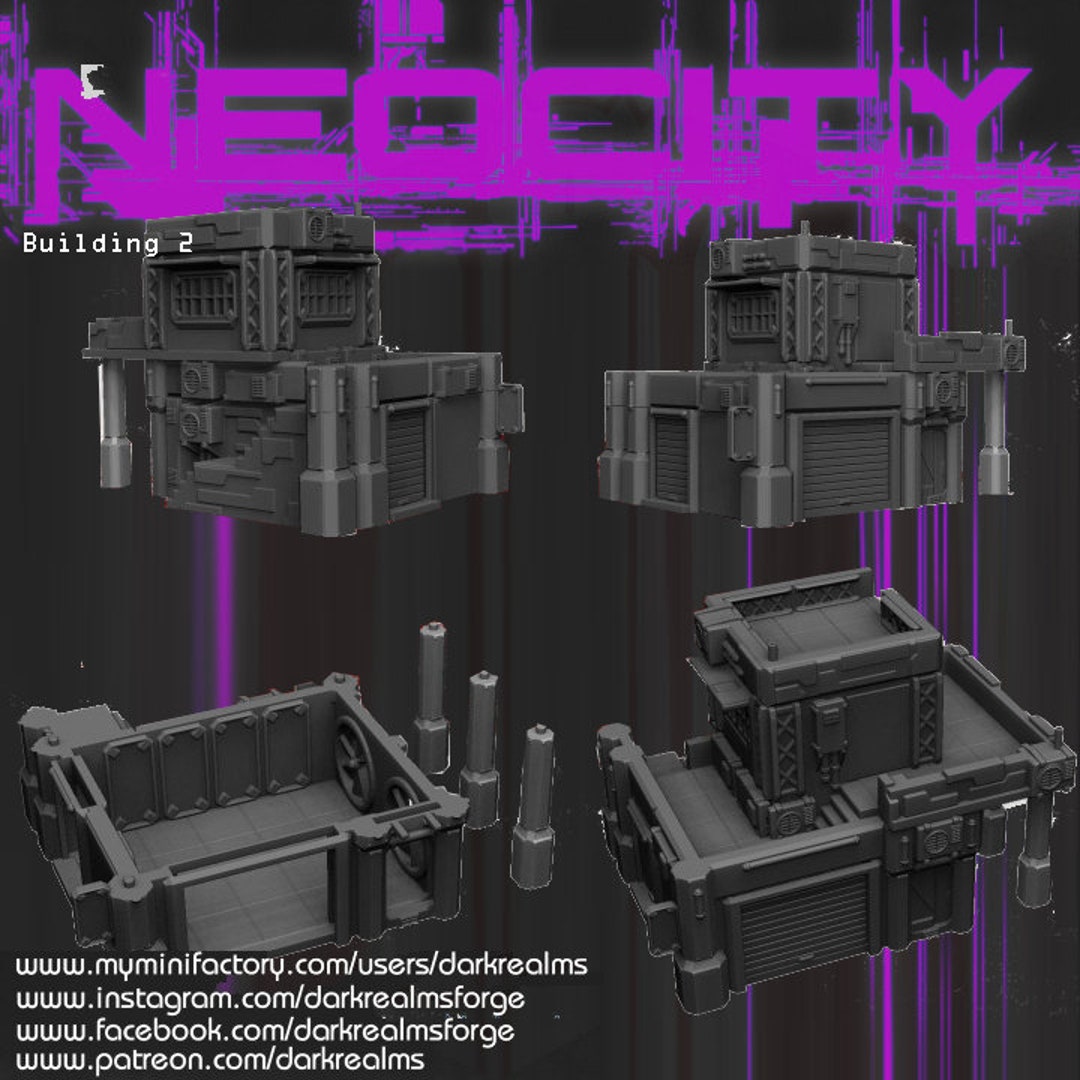 2 Story Outpost Neo City, Outpost, Building2, , Industrial, Sci-fi ...