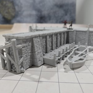 30 Piece Quay Wall & Dock System Set, Ancrabourg Cobblestone Streets ...