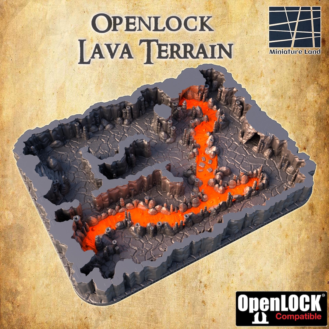 Lava Terrain: Ancient Volcanic Battlefield Set for Tabletop RPG and War ...