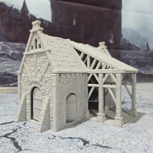 Stone Mason's Workshop: Medieval Stone Crafting Building for D&D, Model ...