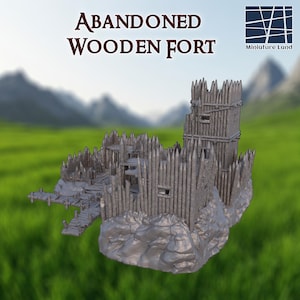 Abandoned Wooden Fort: Primitive Fantasy Timber Palisade Fort With ...