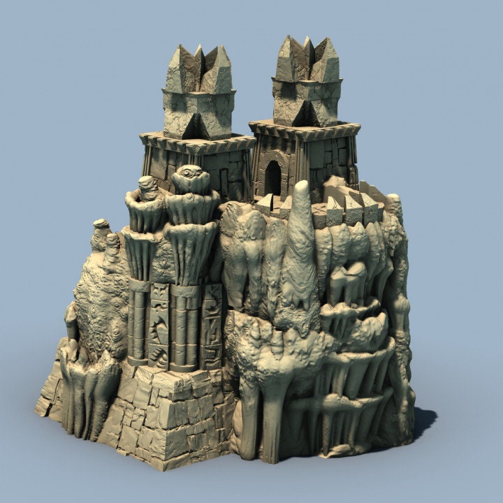Underdark Keep, Dark Elf, Tower Keep, Dnd Terrain, Tabletop Scenery - Etsy
