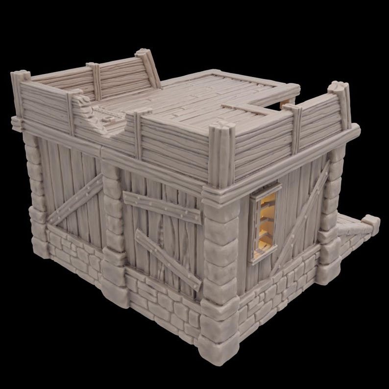 Small Storage Shed: Medieval Fantasy Wooden Warehouse for Tabletop ...