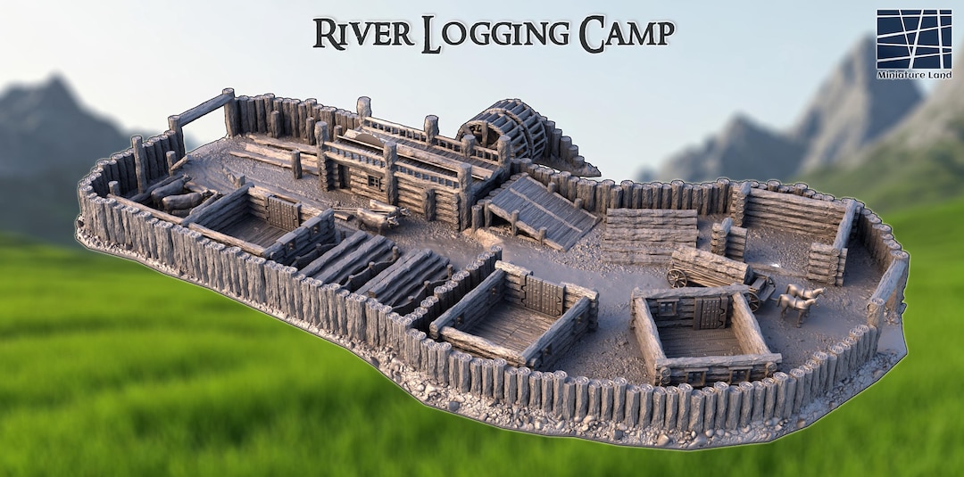River Logging Camp: Medieval Industrial Settlement 28MM Tabletop ...