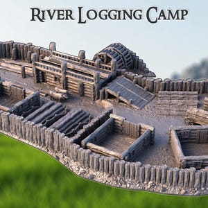 River Logging Camp: Medieval Industrial Settlement 28MM Tabletop ...