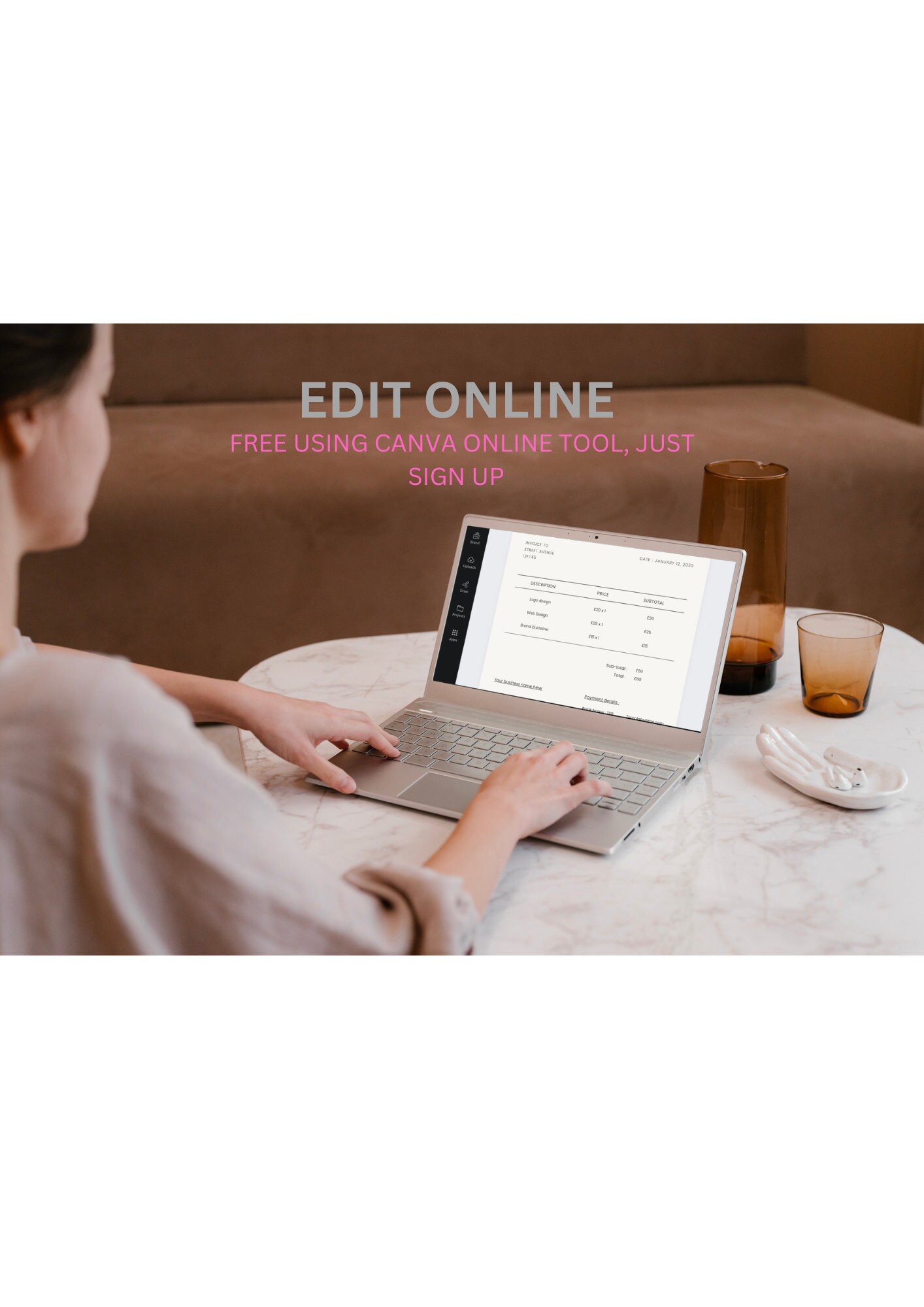 Invoice Template Basic Simple Invoice Small Business - Etsy