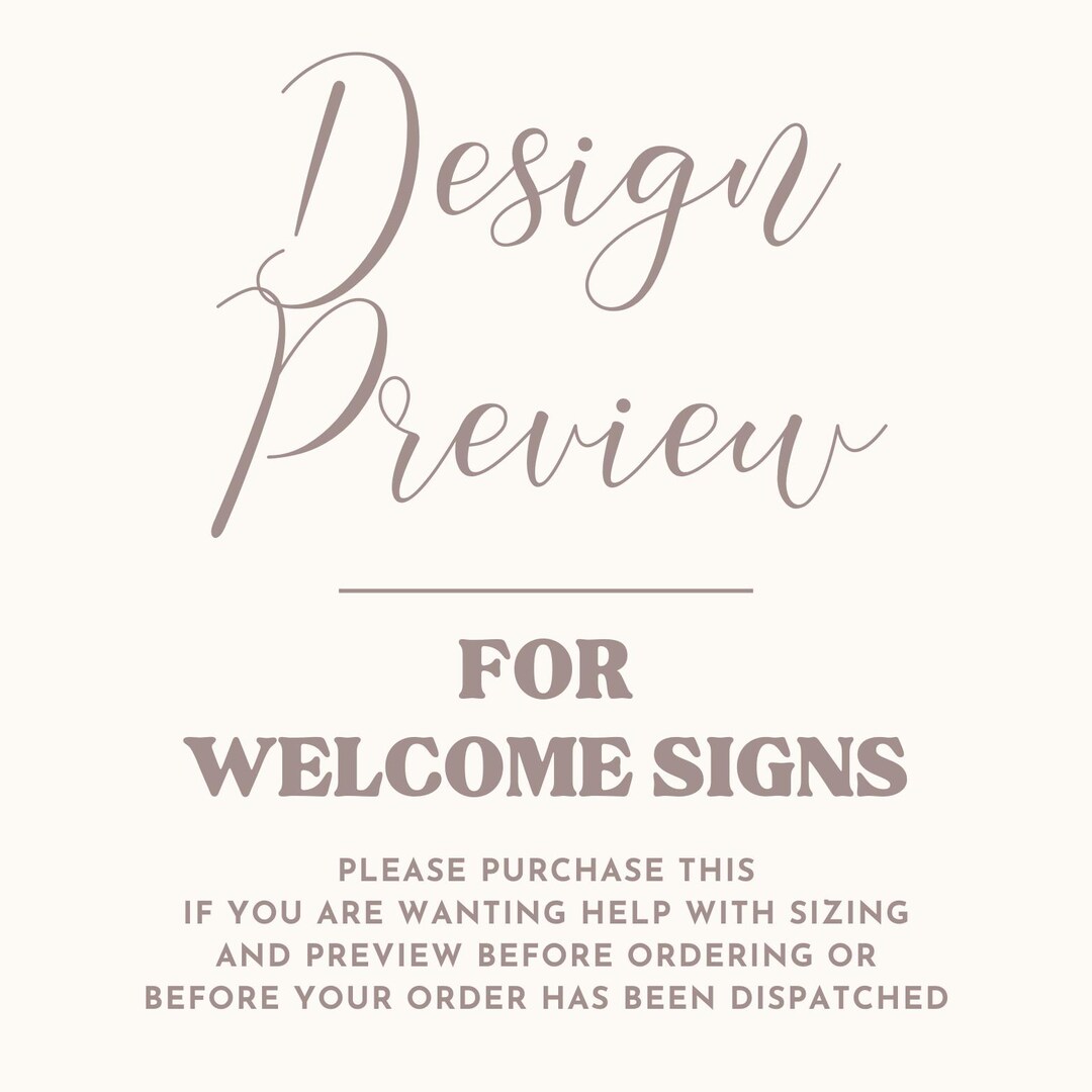 Custom Welcome Sign Design Preview: Wedding, Birthday, Event - Etsy