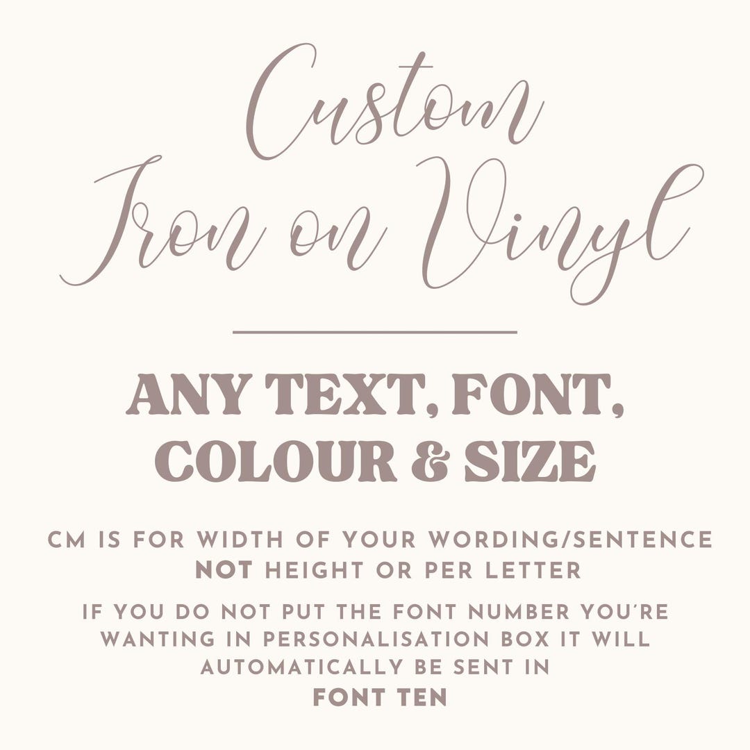 Personalised HTV Decal: Personalized Iron-on Vinyl for Fabric, Make ...