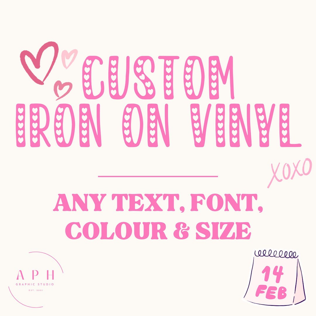 Create Your Own HTV Valentines, Custom Iron On, Choose Your Text Font ...