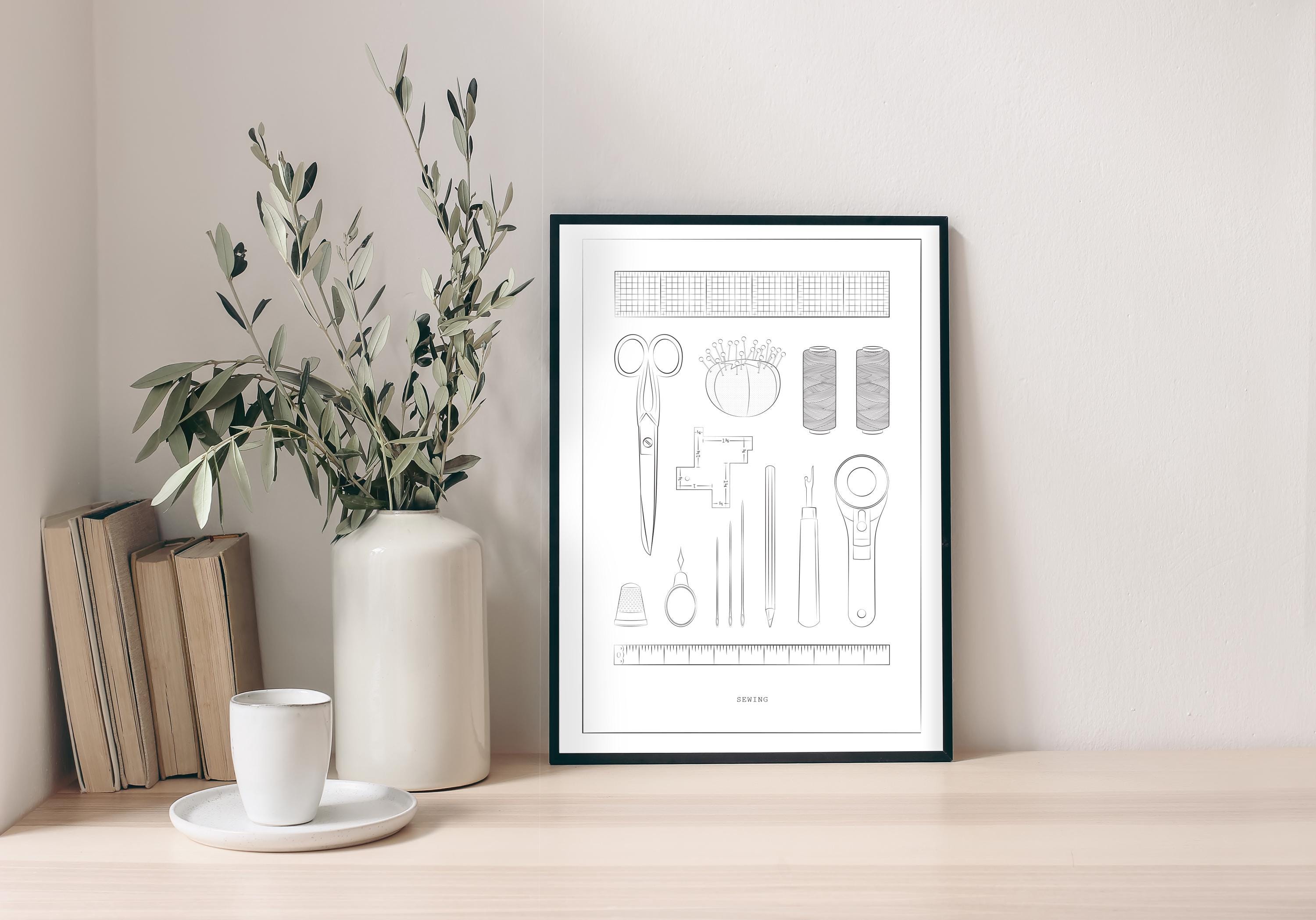 Sewing Tools Physical Print | A5, A4, A3 Sizes Available | 300gsm ...
