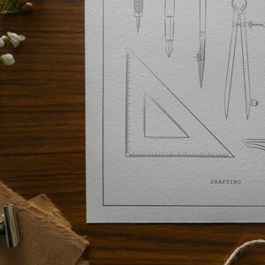 Drafting Tools Physical Print | A5, A4, A3 Sizes Available | 300gsm ...