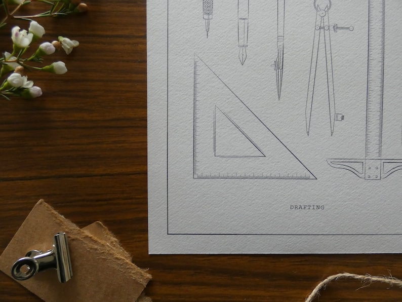 Drafting Tools Physical Print | A5, A4, A3 Sizes Available | 300gsm ...