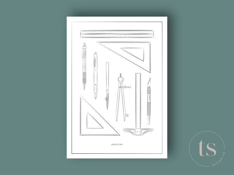 Drafting Tools Physical Print | A5, A4, A3 Sizes Available | 300gsm ...