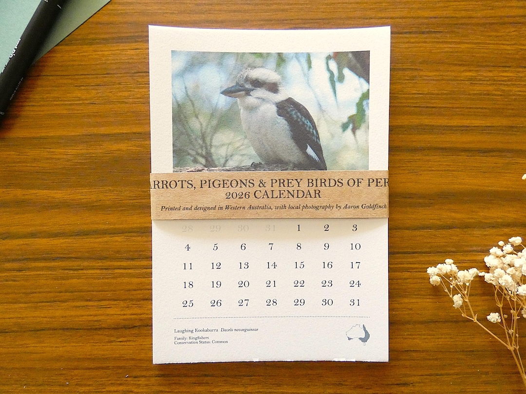 SALE - 2026 Desk Calendar - Parrots, Pigeons & Prey Birds of Perth - A5 ...