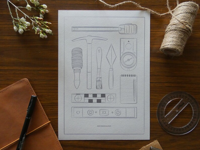 Archaeology Tools Poster - Etsy