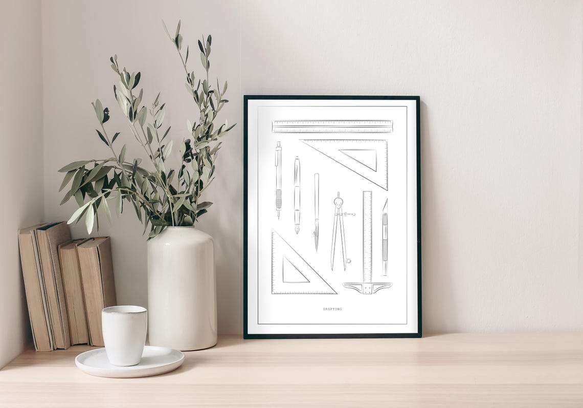 Drafting Tools Physical Print | A5, A4, A3 Sizes Available | 300gsm ...