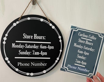 Custom Store Hours Sign - Etsy