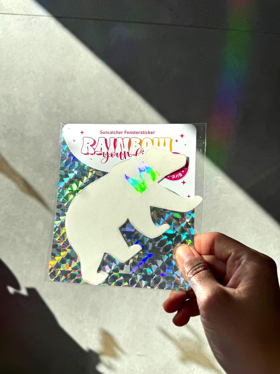 Bear Suncatcher Sticker – Window Decoration With Rainbow Effect and ...