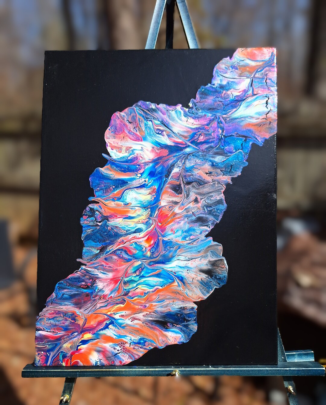 Chaos Flow - A 24 X 18 Acrylic Dutch Pour Using Metallic Paints. - Etsy