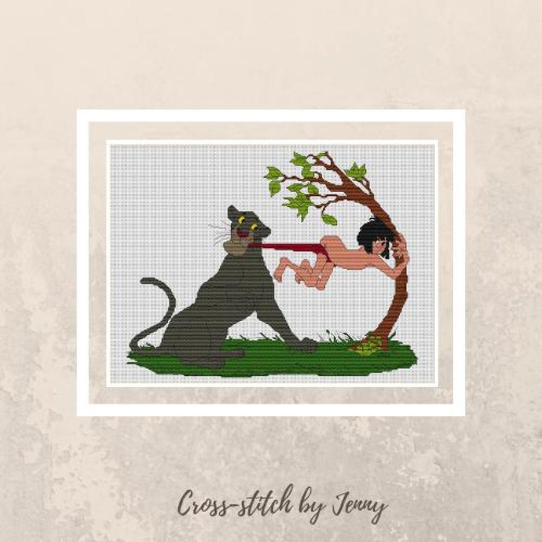 The Jungle Book Cross Stitch Chart Pattern 14 Count 35 Cm X 27 Cm DMC ...