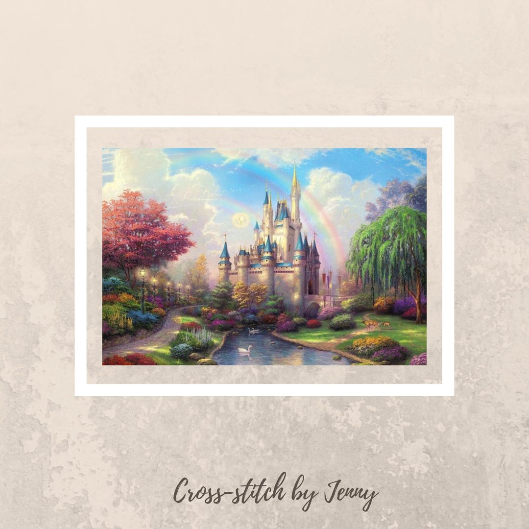 Cinderella Castle Cross Stitch Chart Pattern 14 Count 49 Cm X 37 Cm DMC ...