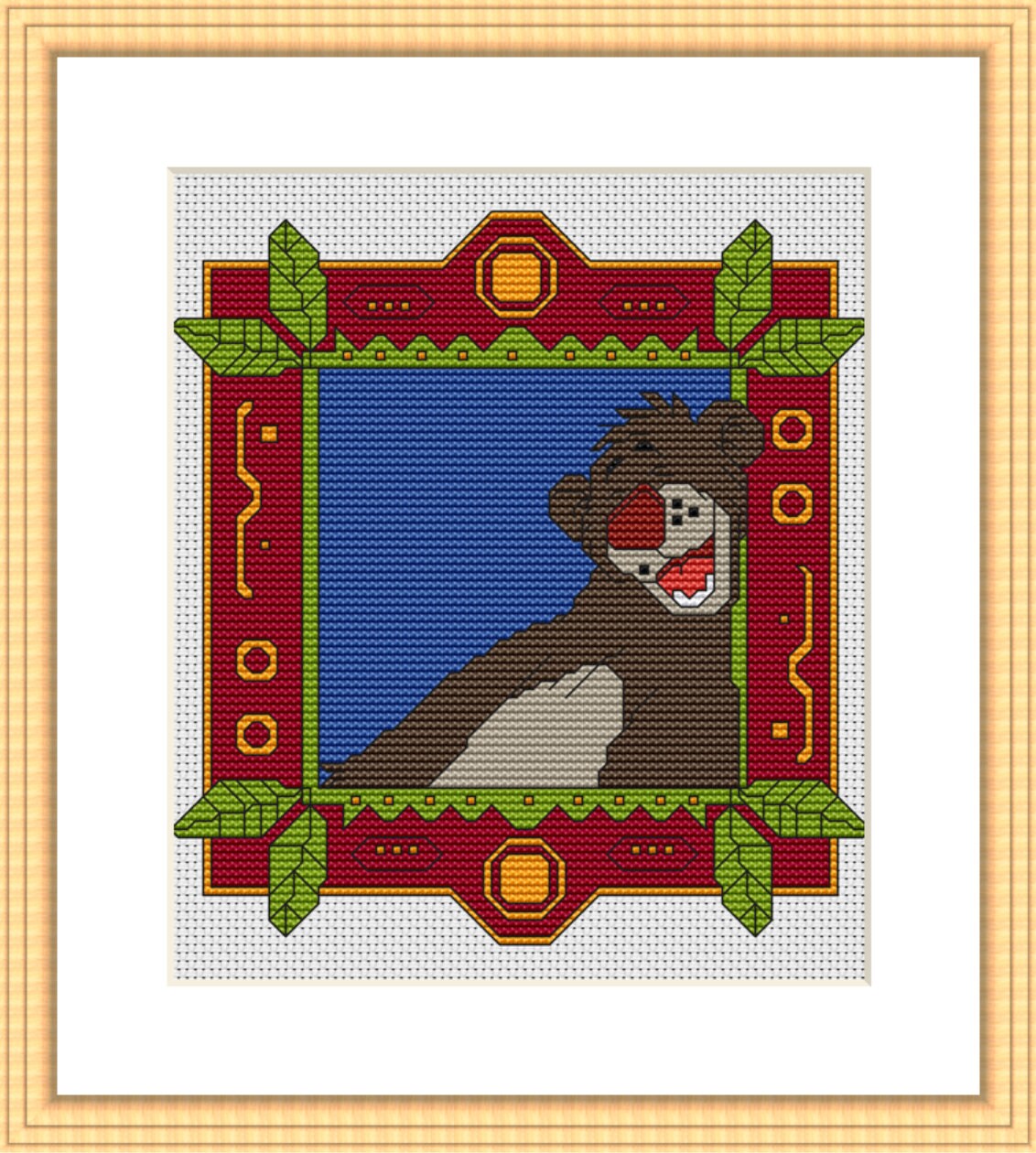 The Jungle Book Cross Stitch Chart Pattern 14 Count 16 Cm X 17 Cm DMC ...