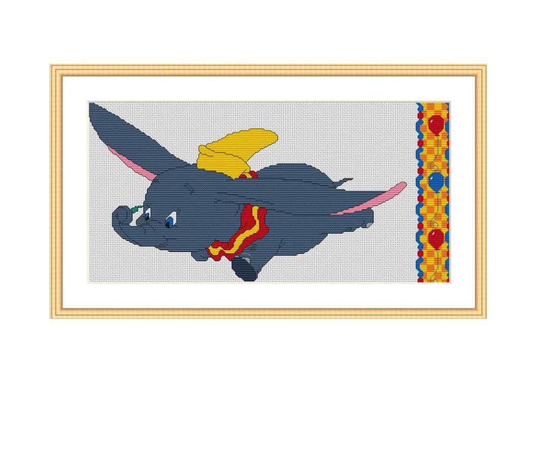 Dumbo Cross Stitch Chart Pattern 14 Count 36 Cm X 19 Cm DMC - Etsy