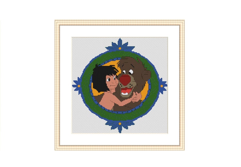 The Jungle Book Cross Stitch Chart Pattern 14 Count 21 Cm X 21 Cm DMC ...