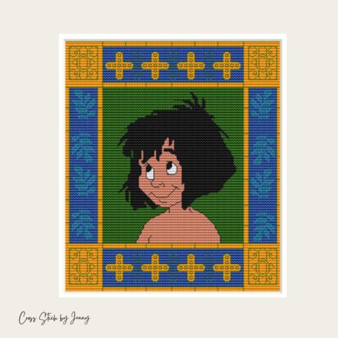 The Jungle Book Cross Stitch Chart Pattern 14 Count 16 Cm X 18 Cm DMC ...