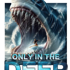 Only in the Deep Adventure Ocean Poster - Instant Download, Surfer Vs ...