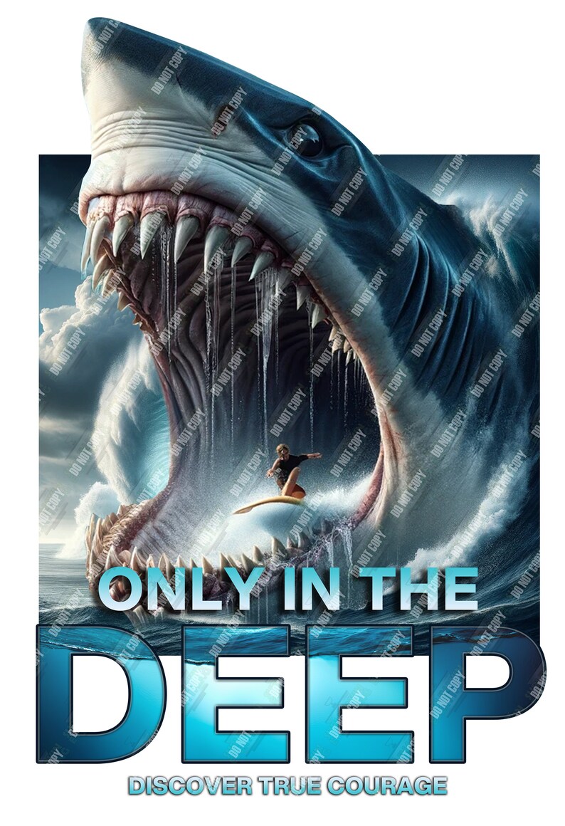 Only in the Deep Adventure Ocean Poster - Instant Download, Surfer Vs ...