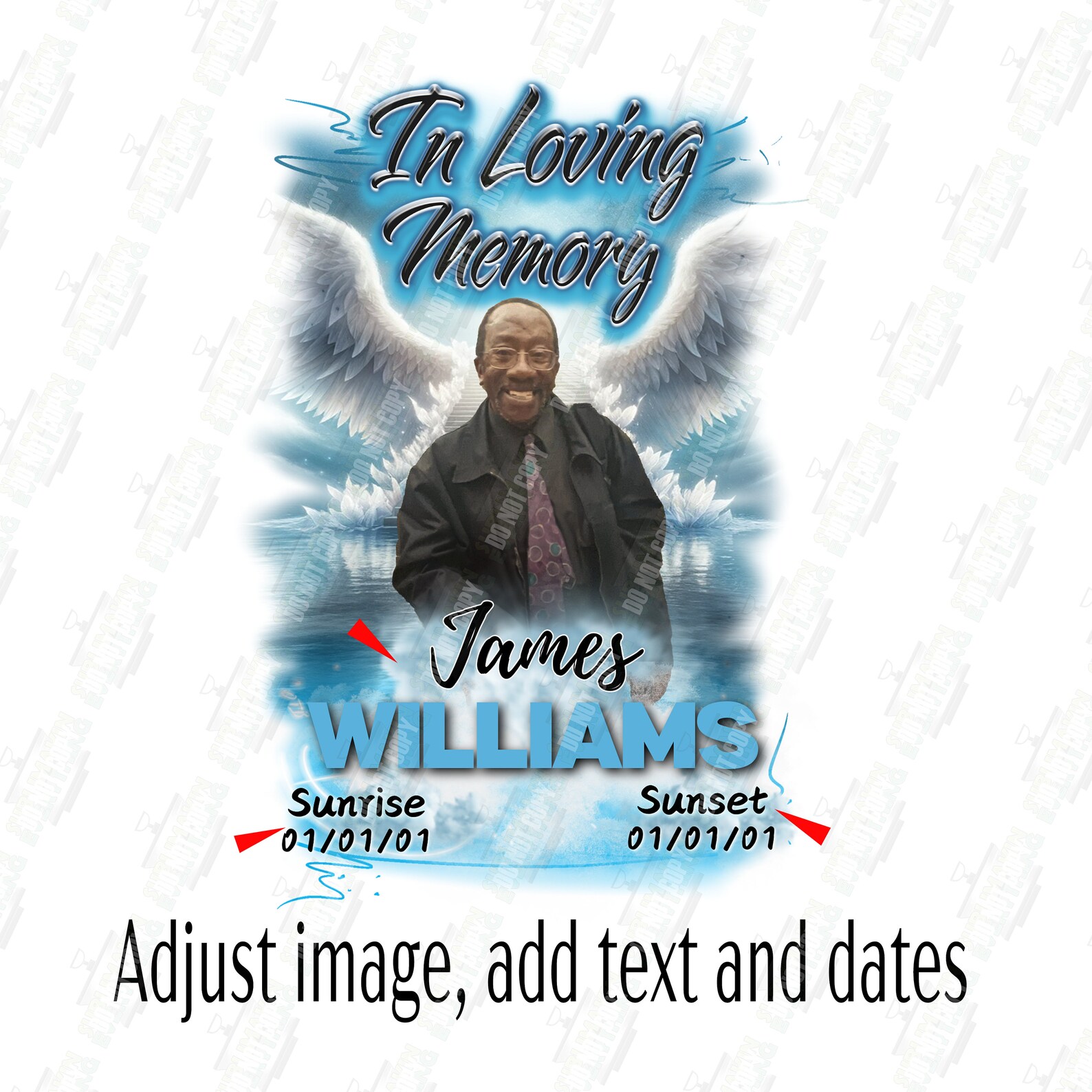 In Loving Memory Editable Canva Template | Instant Download ...
