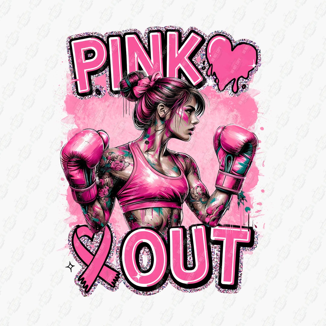 Pink Out Boxer Cancer Awareness PNG – Set of 2 – Powerful Breast Cancer ...