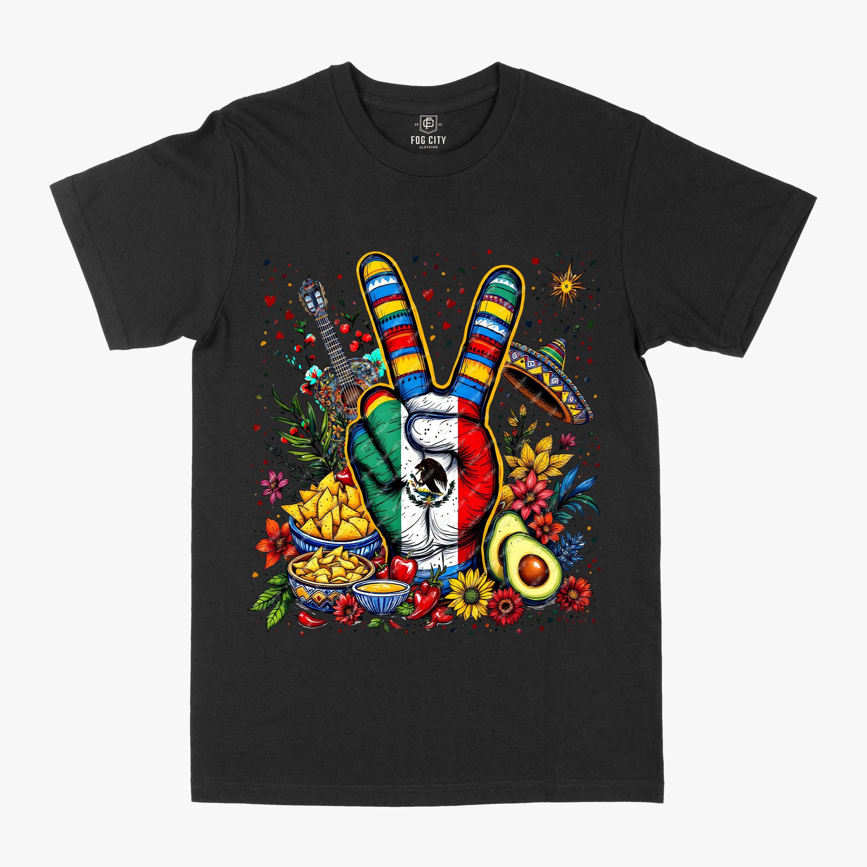 Peace Sign Mexican Flag Digital Design, Cinco De Mayo Fiesta ...
