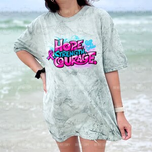 Hope Strength Courage PNG | Uplifting Breast Cancer Awareness Design ...