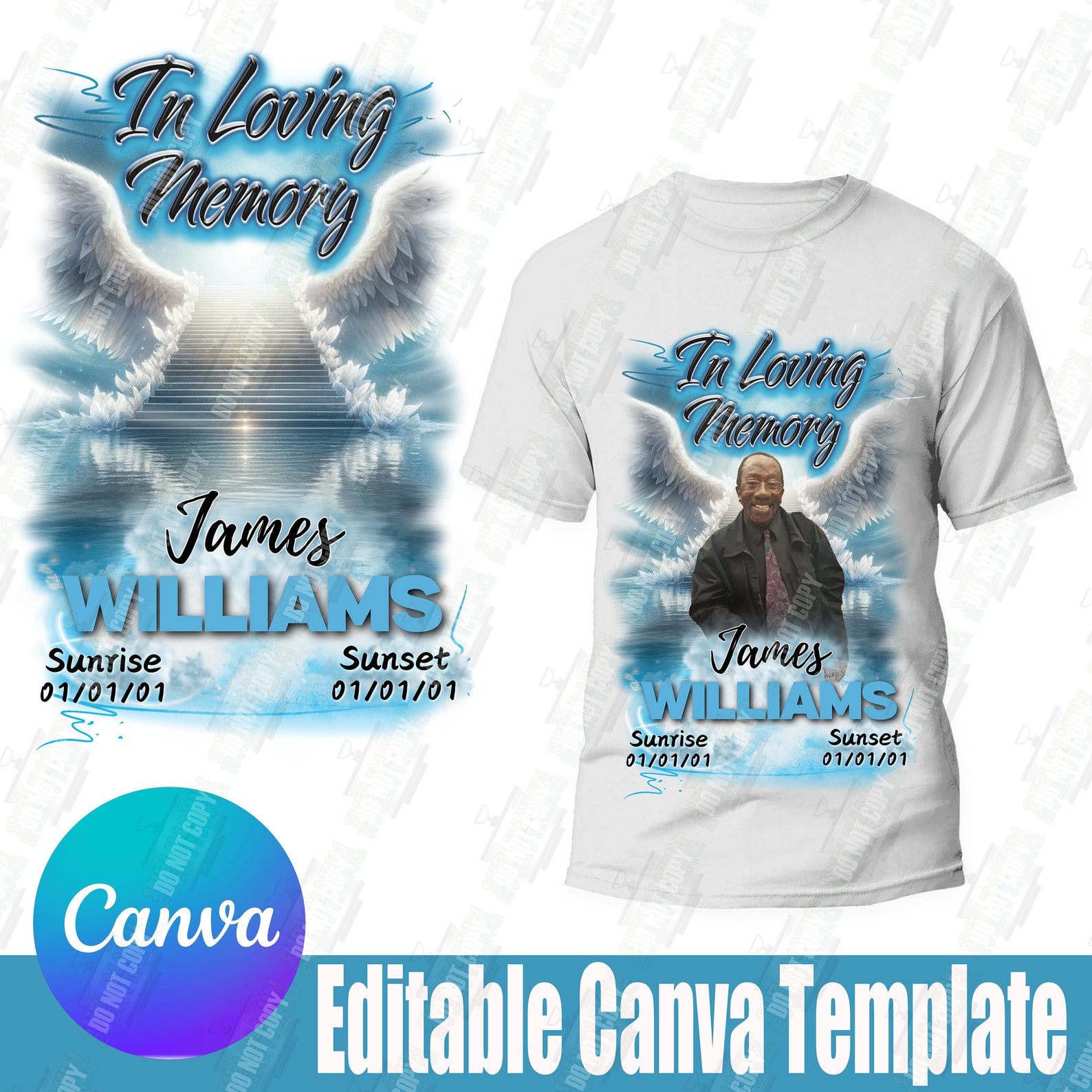 In Loving Memory Editable Canva Template | Instant Download ...