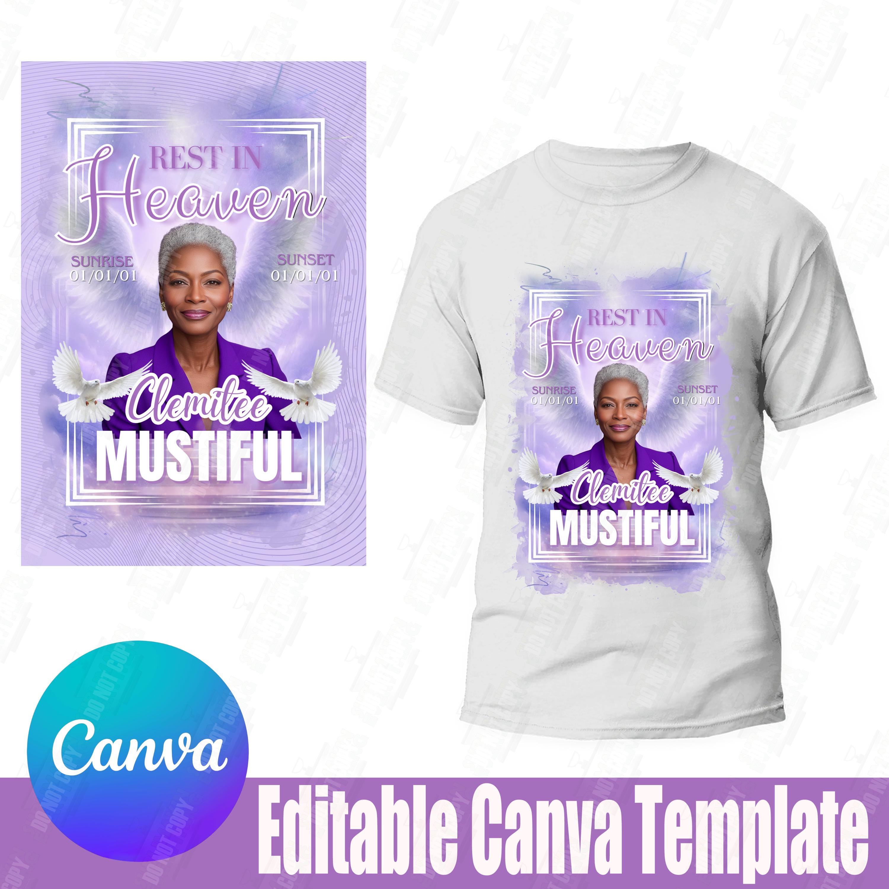 Rest in Heaven Editable Canva Template | Instant Download ...
