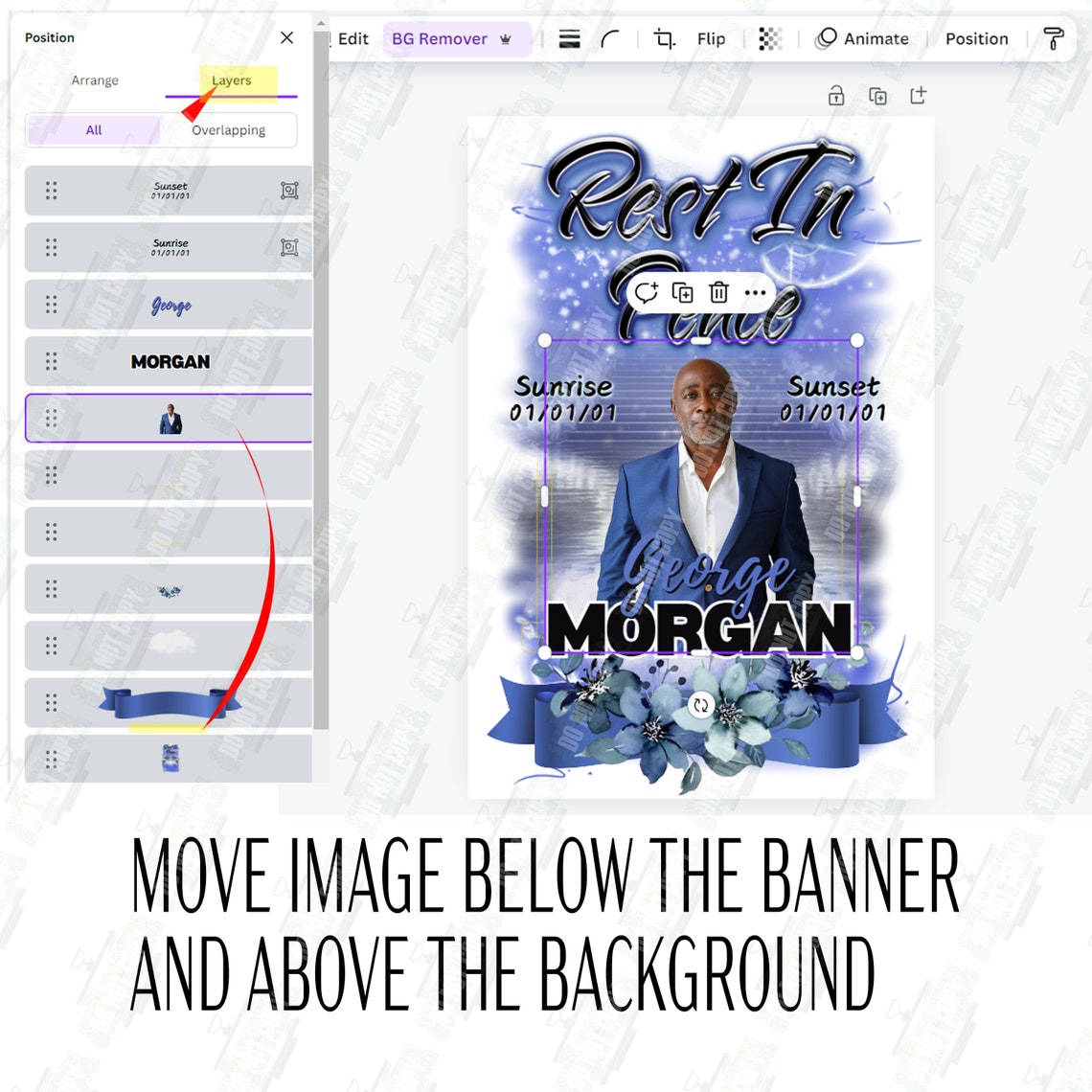Rest in Peace Editable Canva Template | Instant Download | Customizable ...