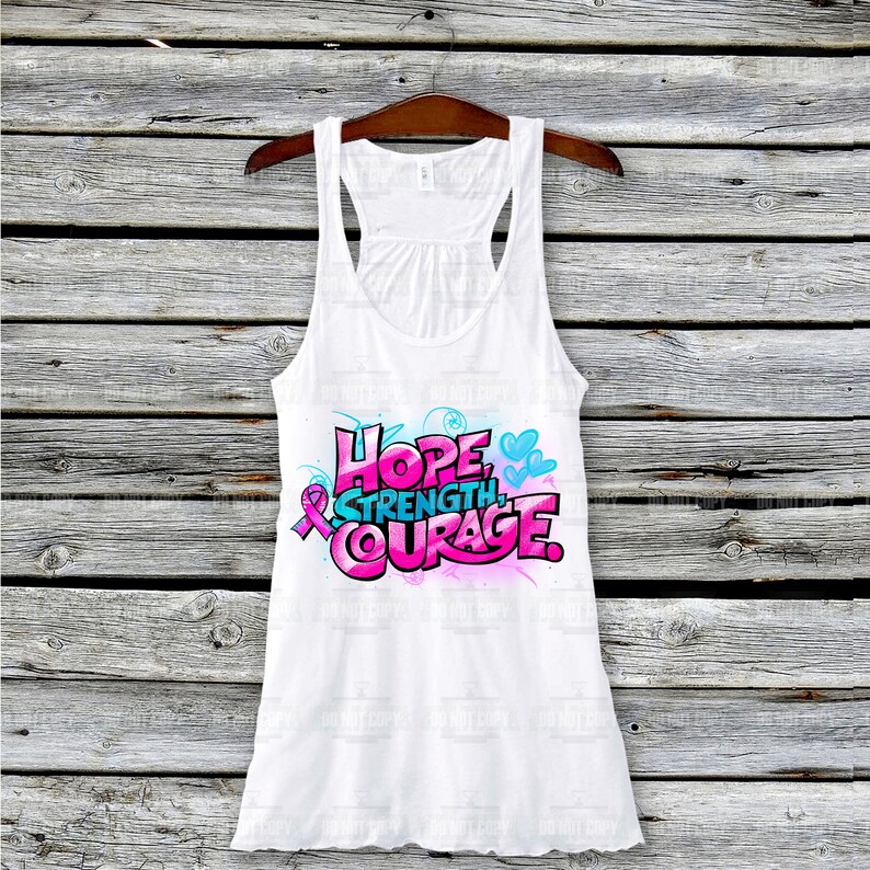 Hope Strength Courage PNG | Uplifting Breast Cancer Awareness Design ...