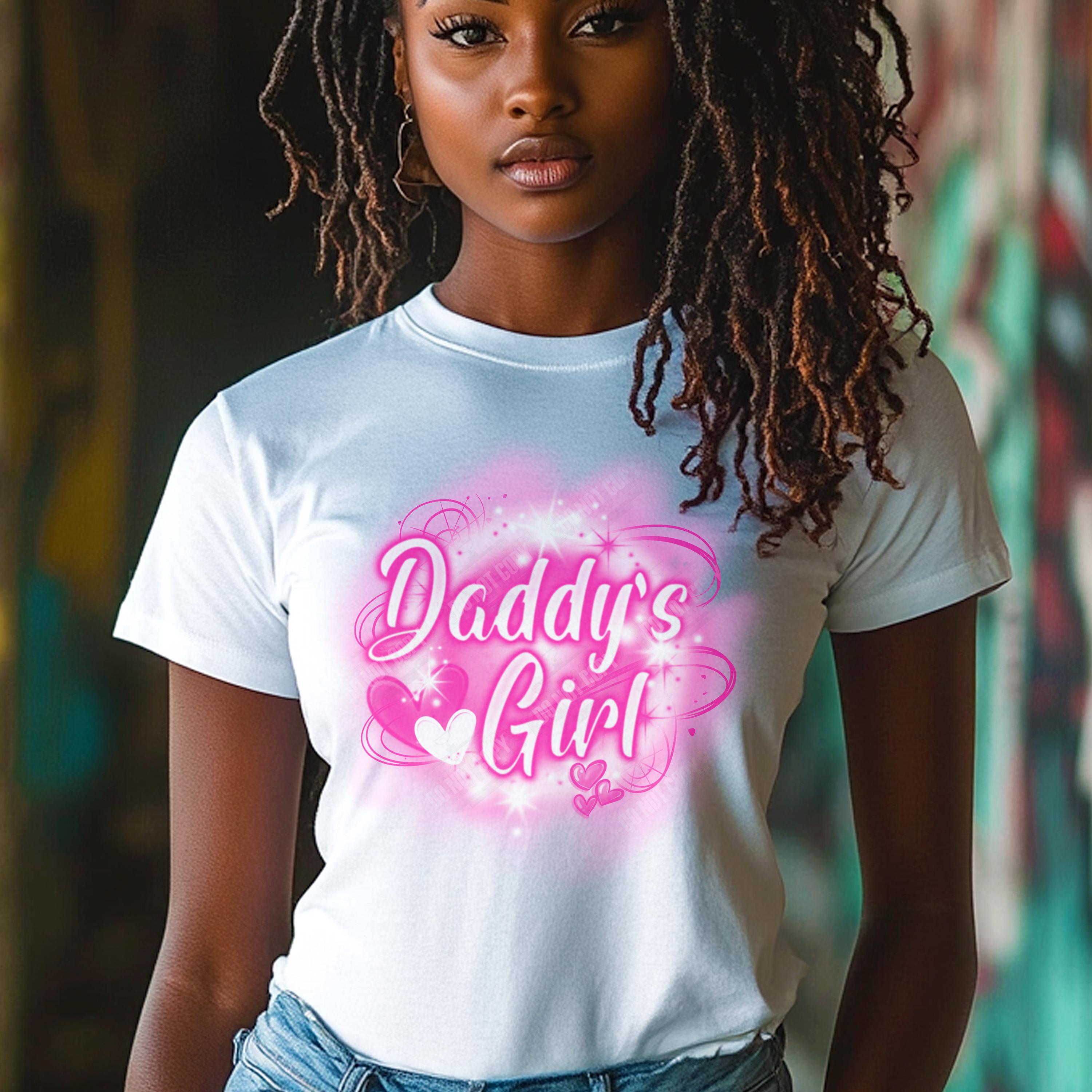 Daddy's Girl Airbrushed Pink PNG - Instant Download for Personalized ...