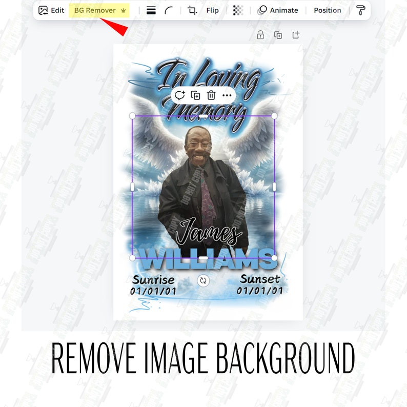 In Loving Memory Editable Canva Template | Instant Download ...