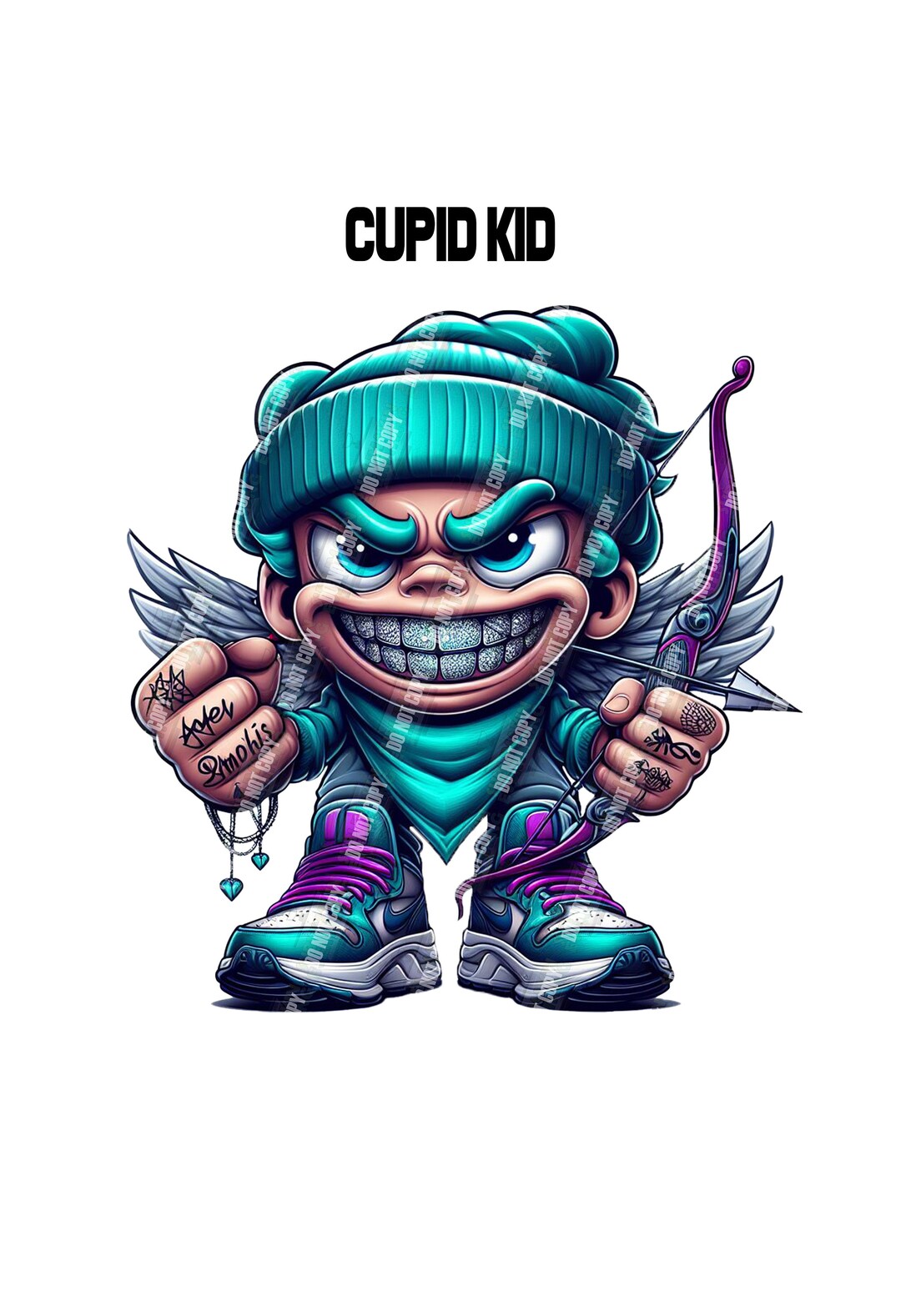 Cool Cupid With Sneakers and Bling - Cartoon PNG Image - Etsy