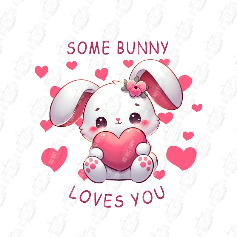 Cute Little Some Bunny Loves You Digital PNG, Valentine's Day Bunny ...