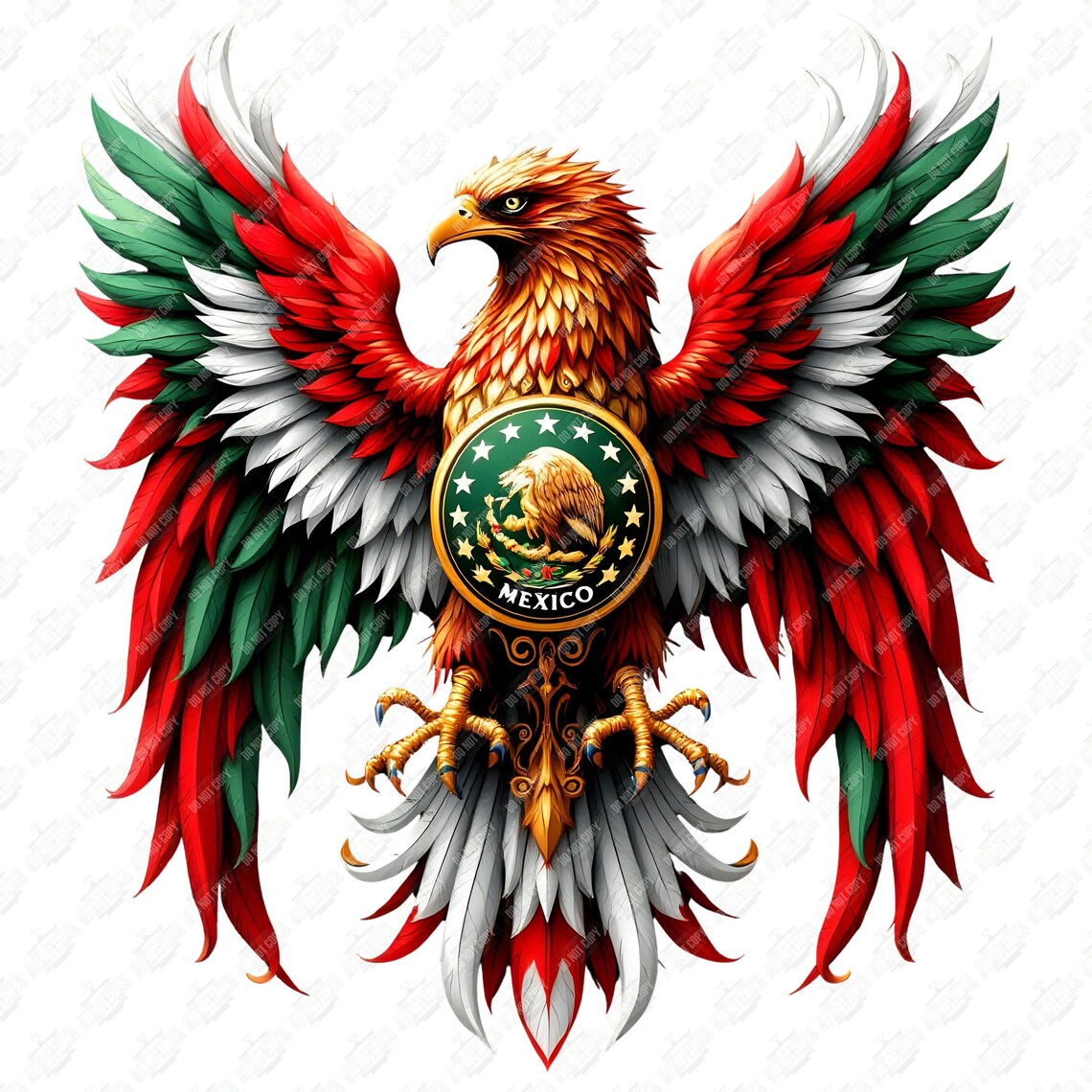 Mexican Golden Eagle Bundle | High-detail Aztec Eagle Clipart ...