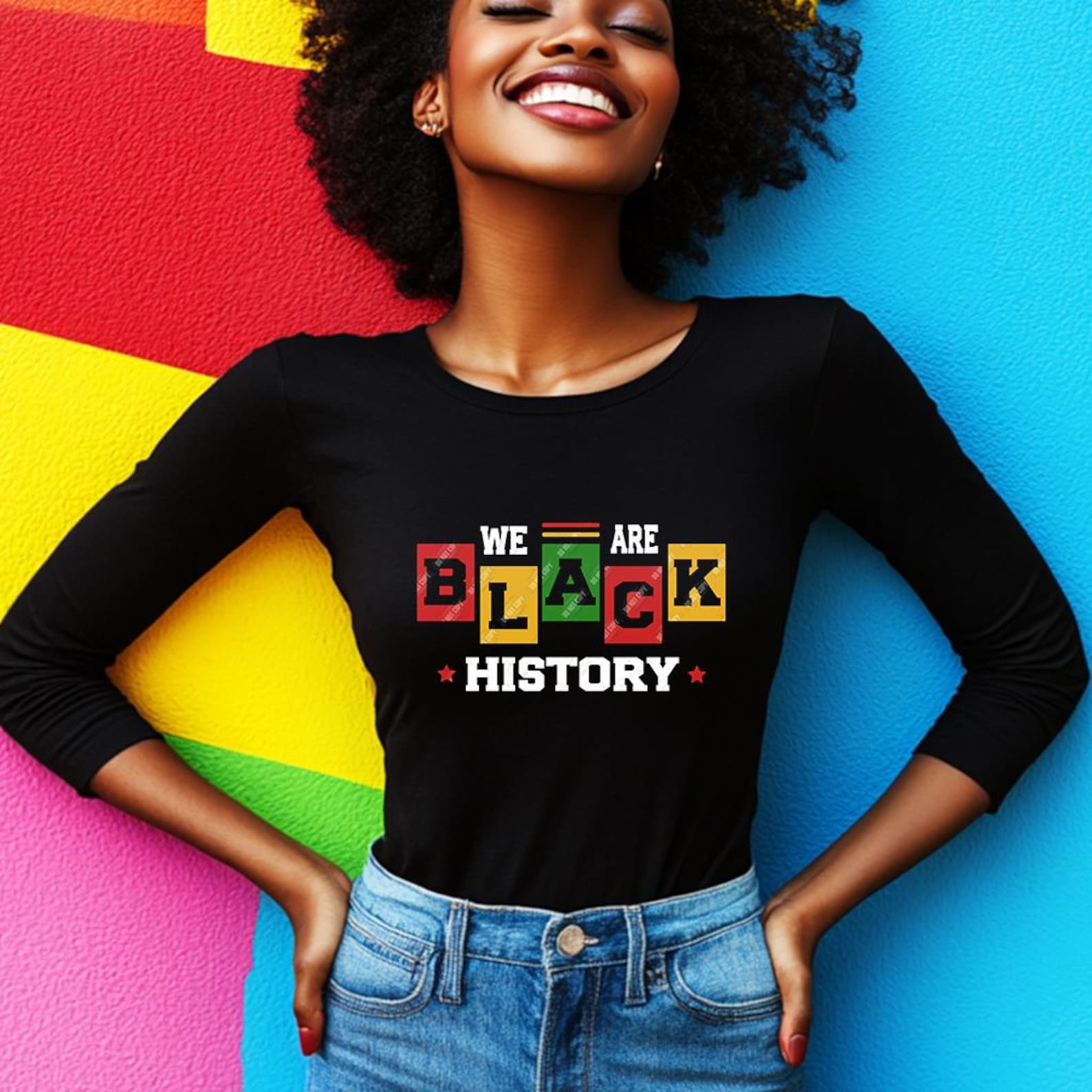 We Are Black History PNG | Bold Afrocentric Digital Design | RBG Colors ...