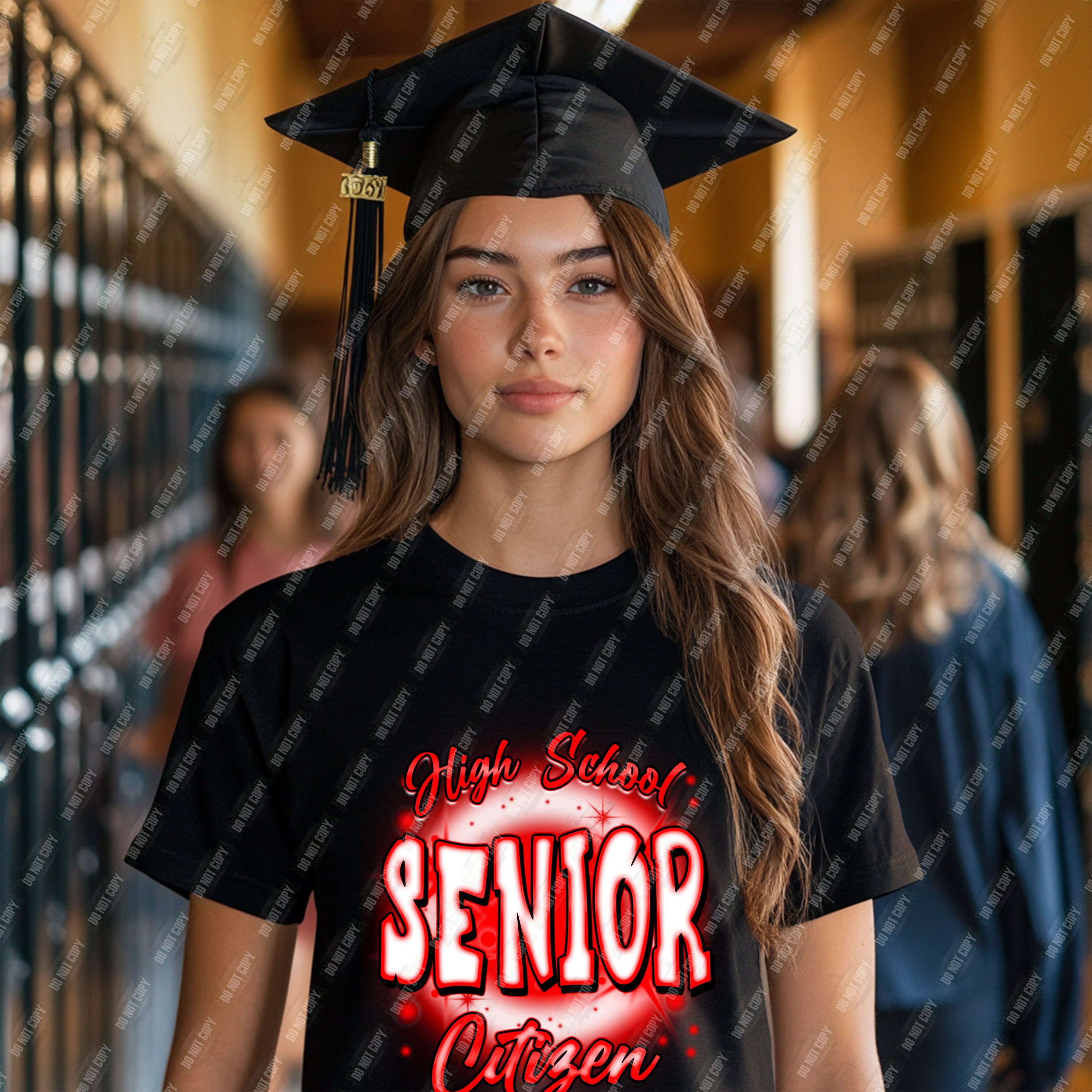 High School Senior Red Airbrush Graduation Design for Sublimation ...